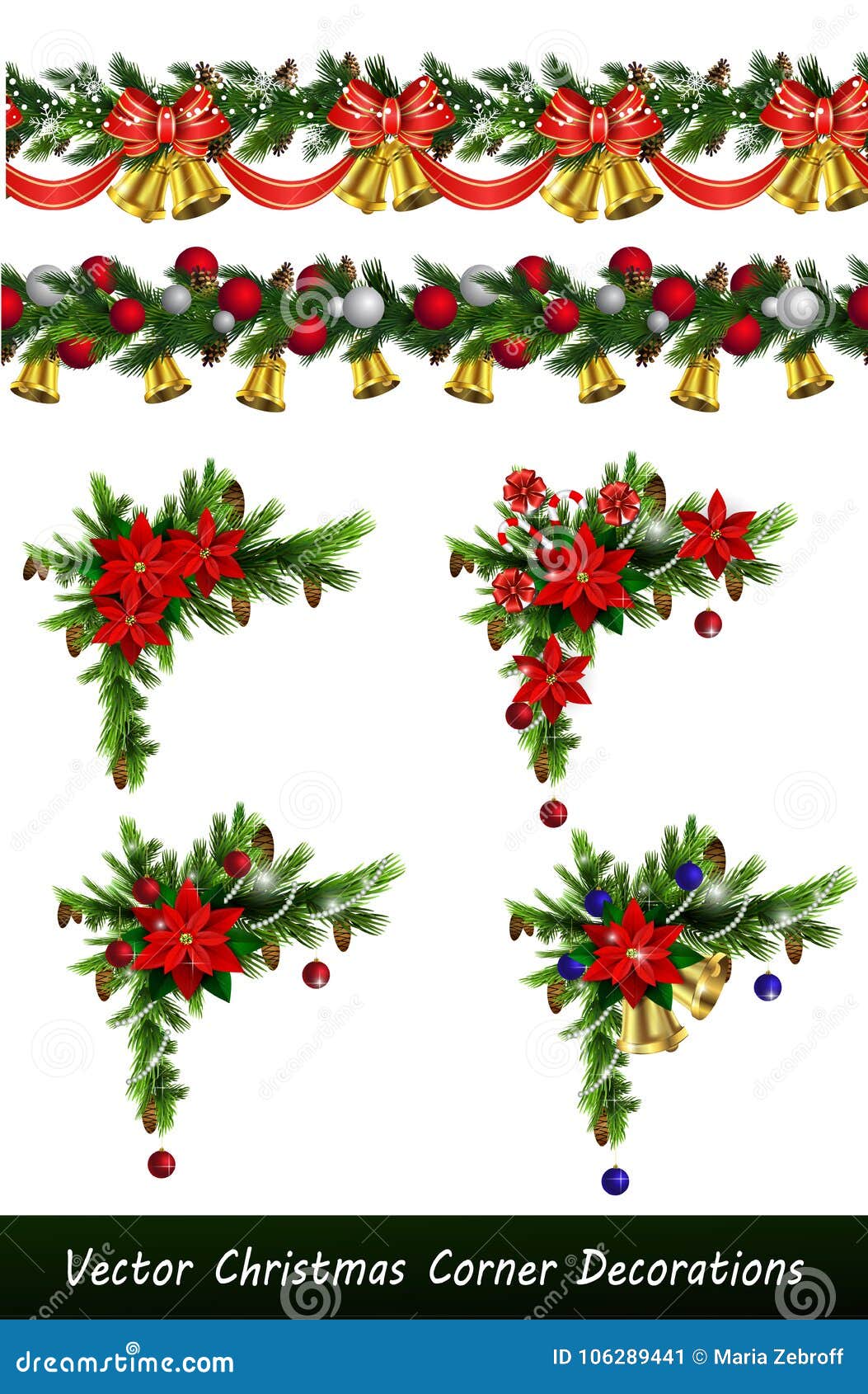 Vector Christmas Border stock vector. Illustration of infinite - 106289441