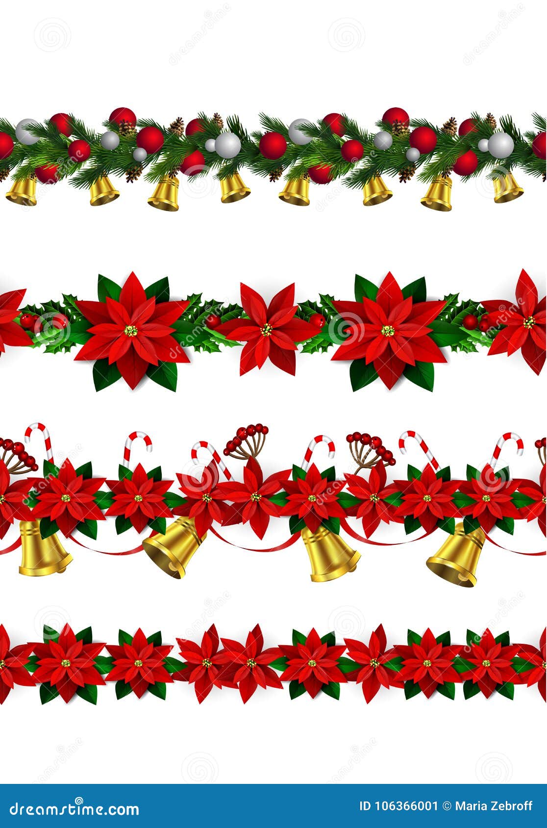 Vector Christmas Border stock vector. Illustration of endless - 106366001
