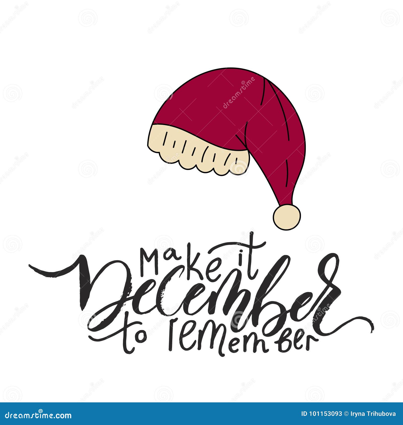Vector Christmas Card With Hand Lettering. Stock Vector - Illustration ...