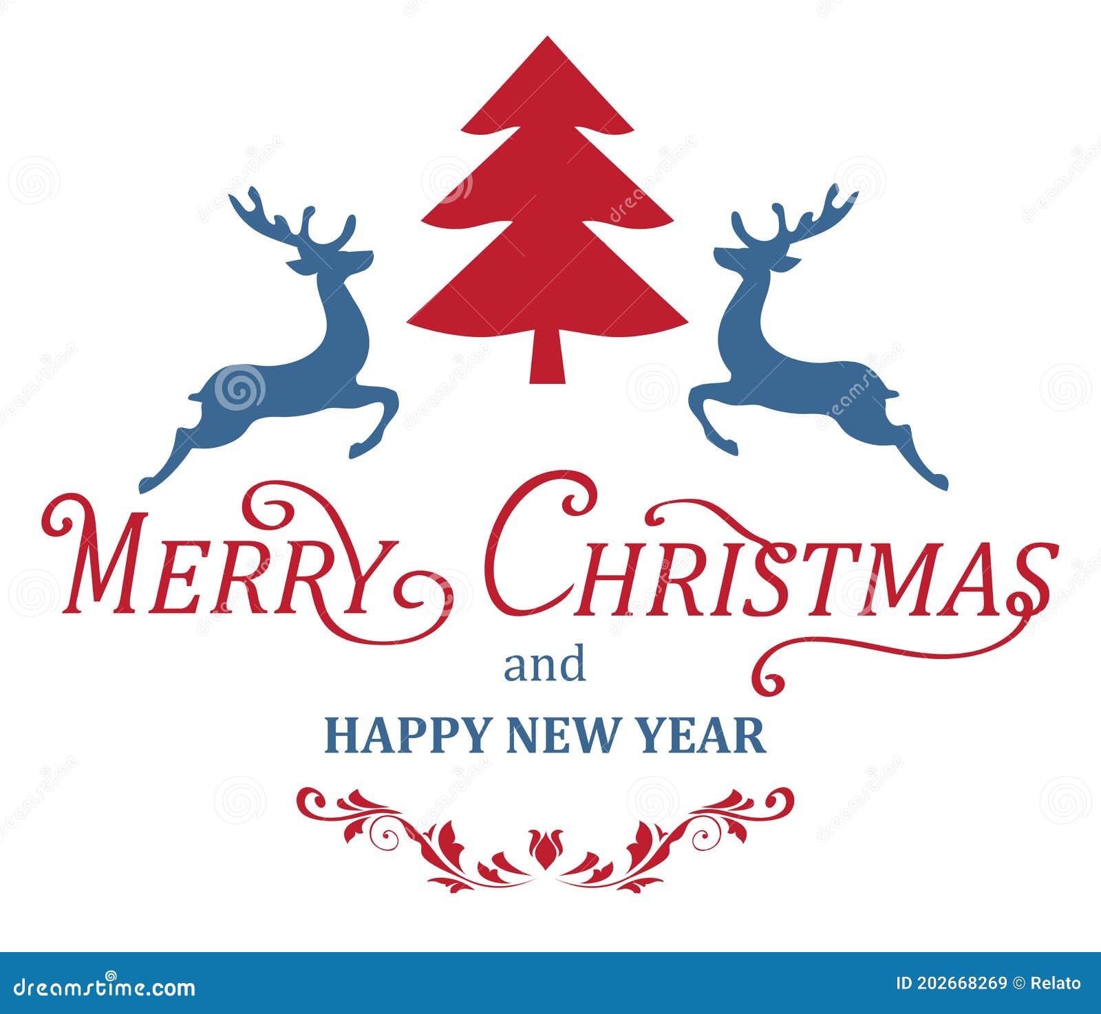 Vector Christmas Card Christmas Background Isolated On White Stock