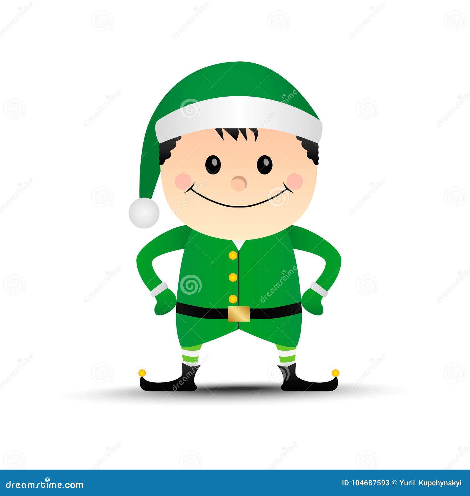 Vector christmas elf. stock vector. Illustration of north - 104687593