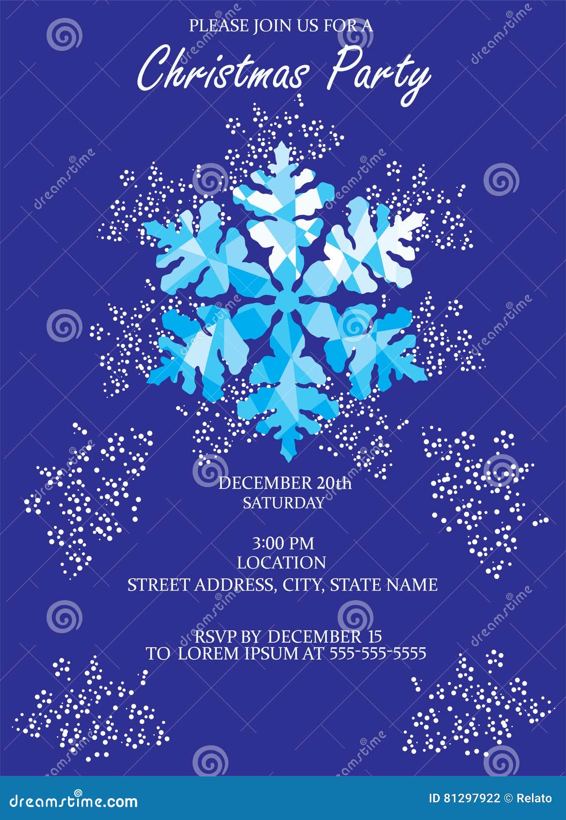 Vector Christmas Invitation Stock Vector - Illustration of greeting ...
