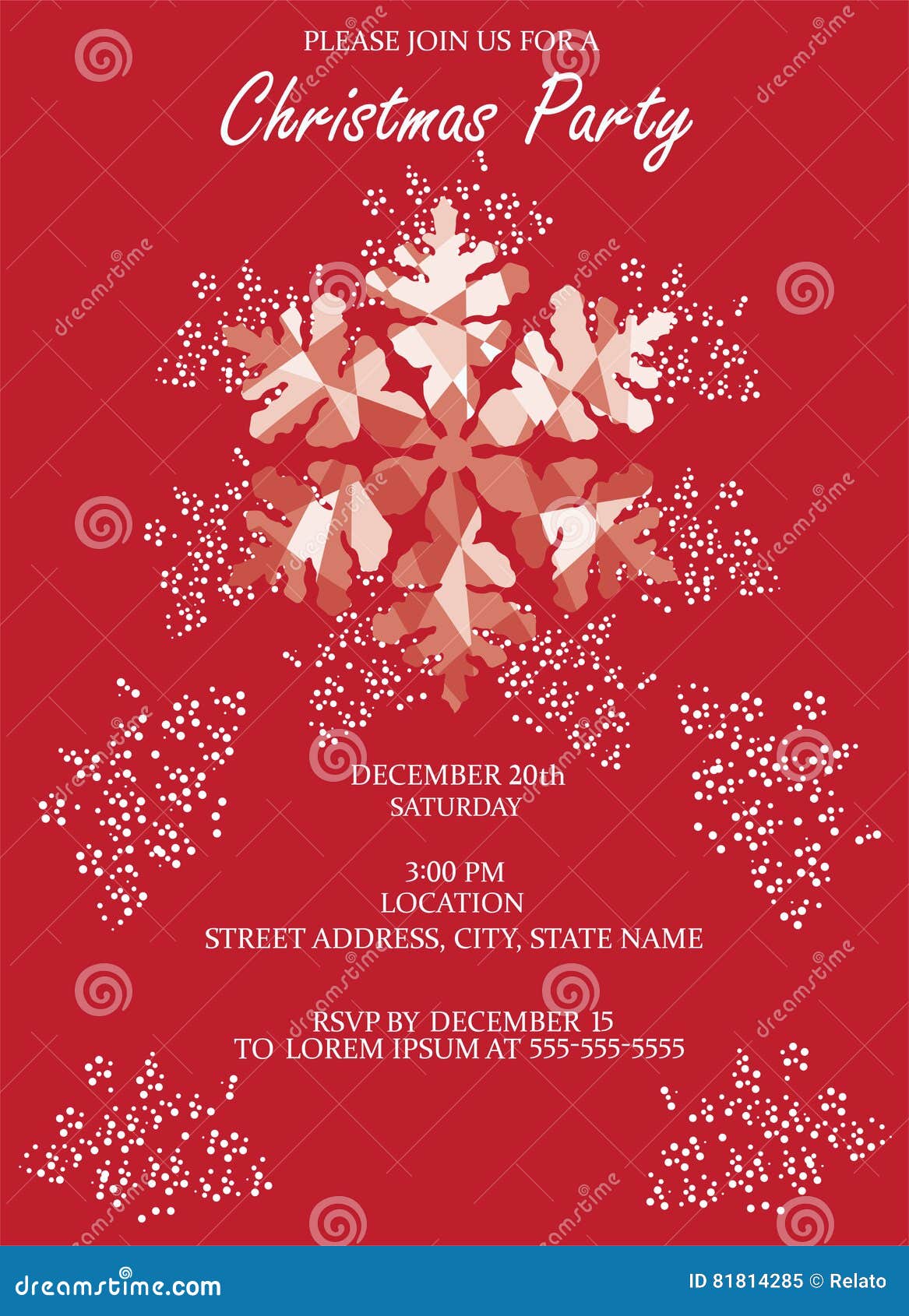 Vector Christmas Invitation Stock Vector - Illustration of hanging ...