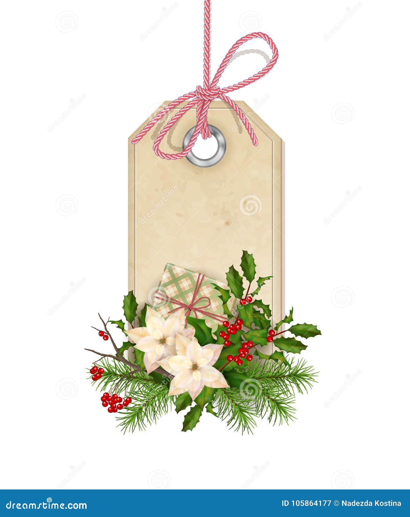 Vector Christmas Label stock vector. Illustration of isolated - 105864177