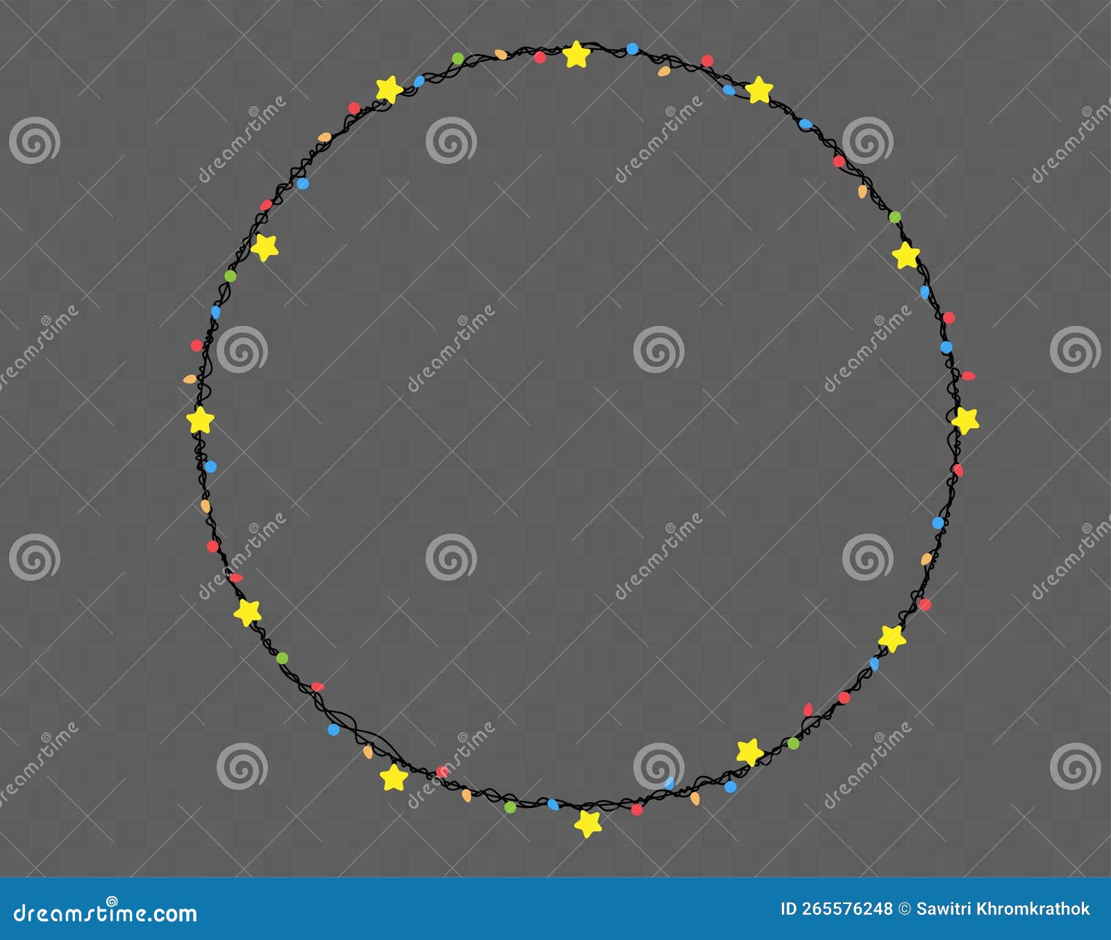 Christmas Lights String Circle Shape Stock Vector - Illustration of ...