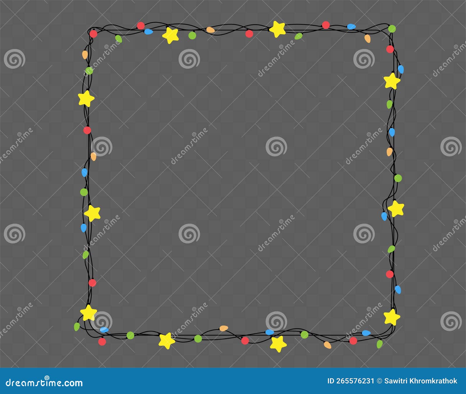 Christmas Lights String Square Shape Stock Vector - Illustration of illuminated, decor: 265576231