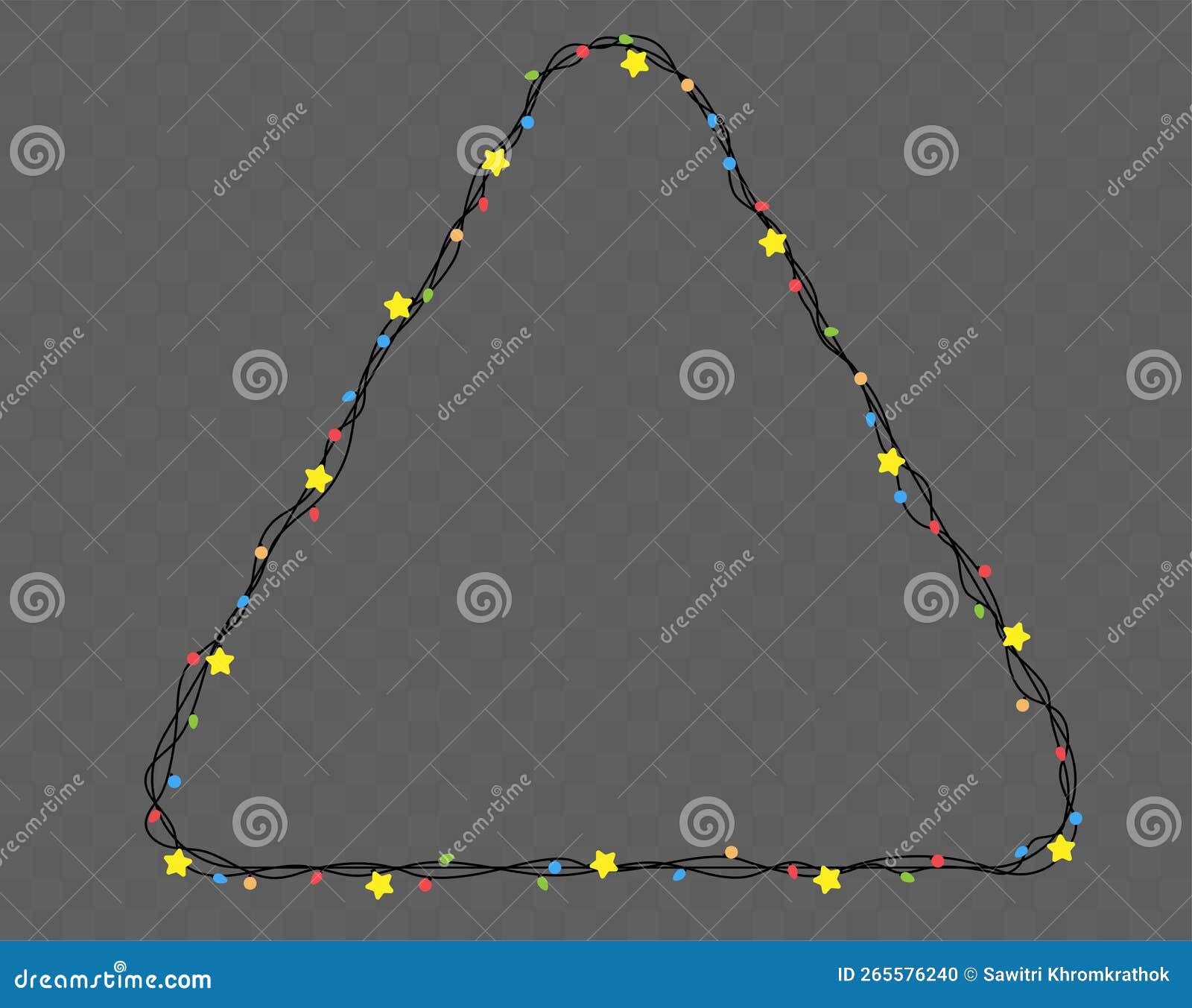 Christmas Lights String Triangle Shape Stock Vector - Illustration of ...