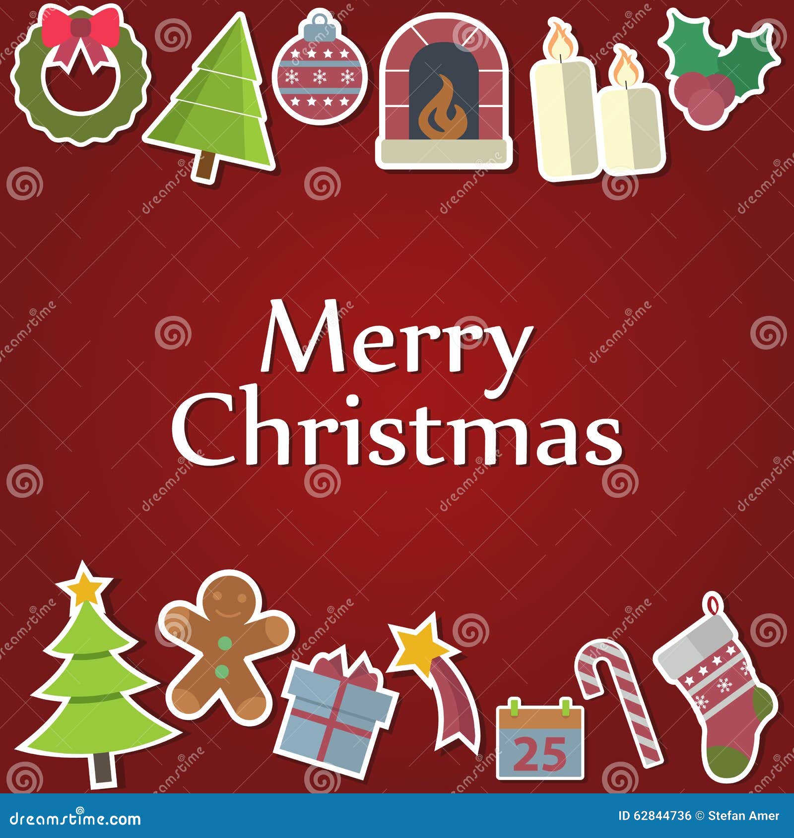Vector Christmas Messages and Objects on Background. Stock Vector ...