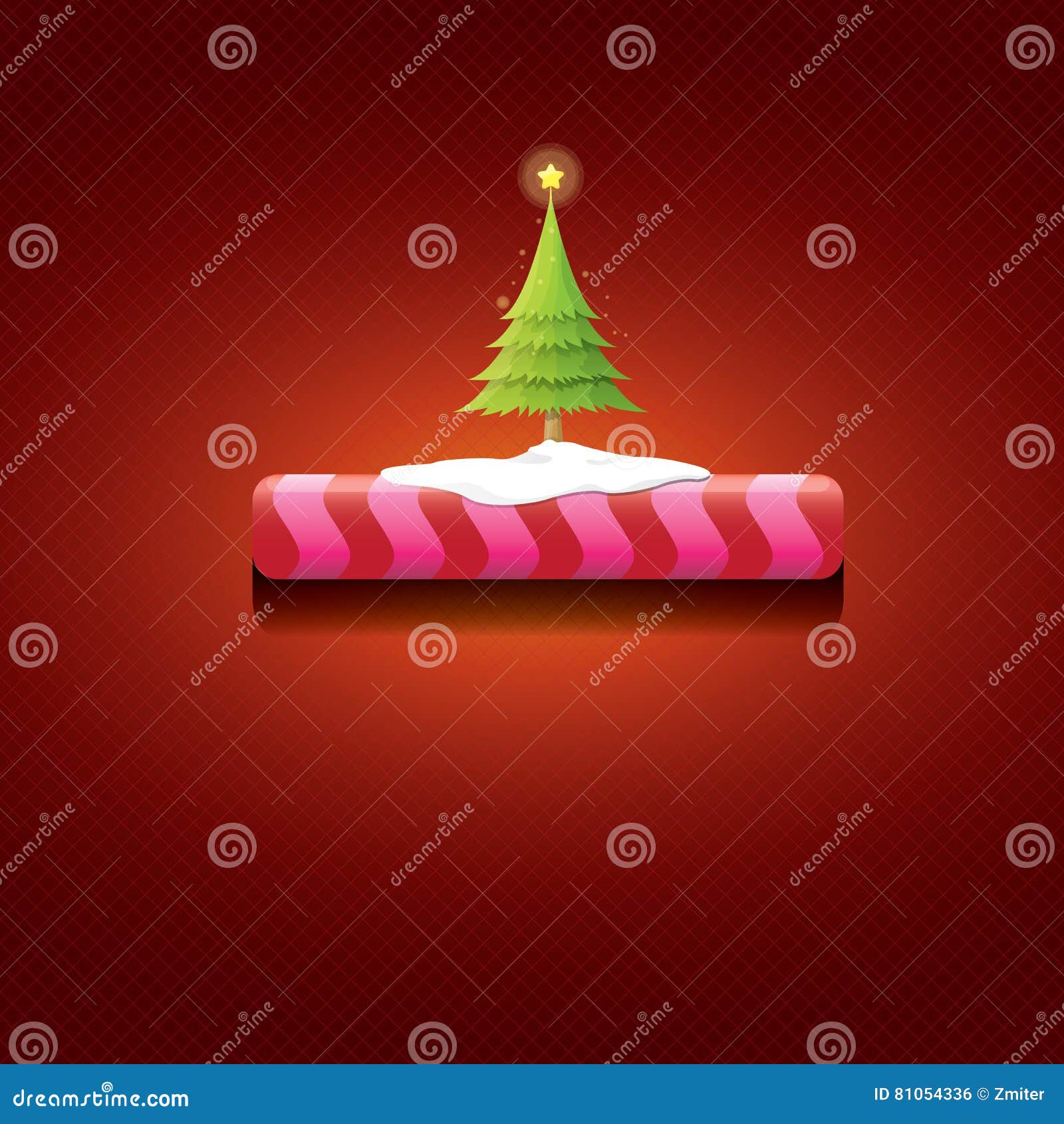 Vector Christmas Red Button with Christmas Tree Stock Vector ...