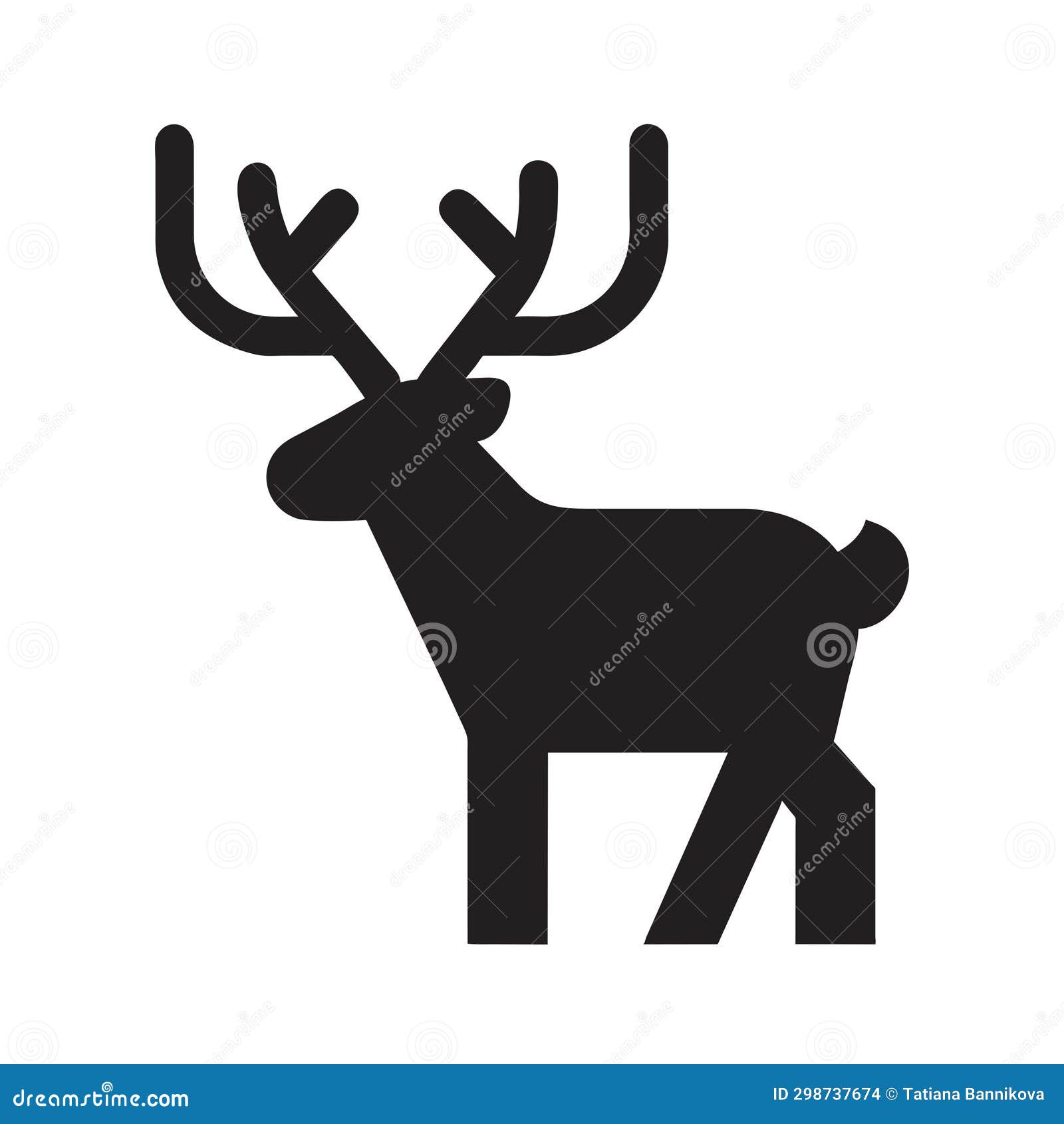 Vector Christmas Reindeer Icon. Stock Vector - Illustration of ...