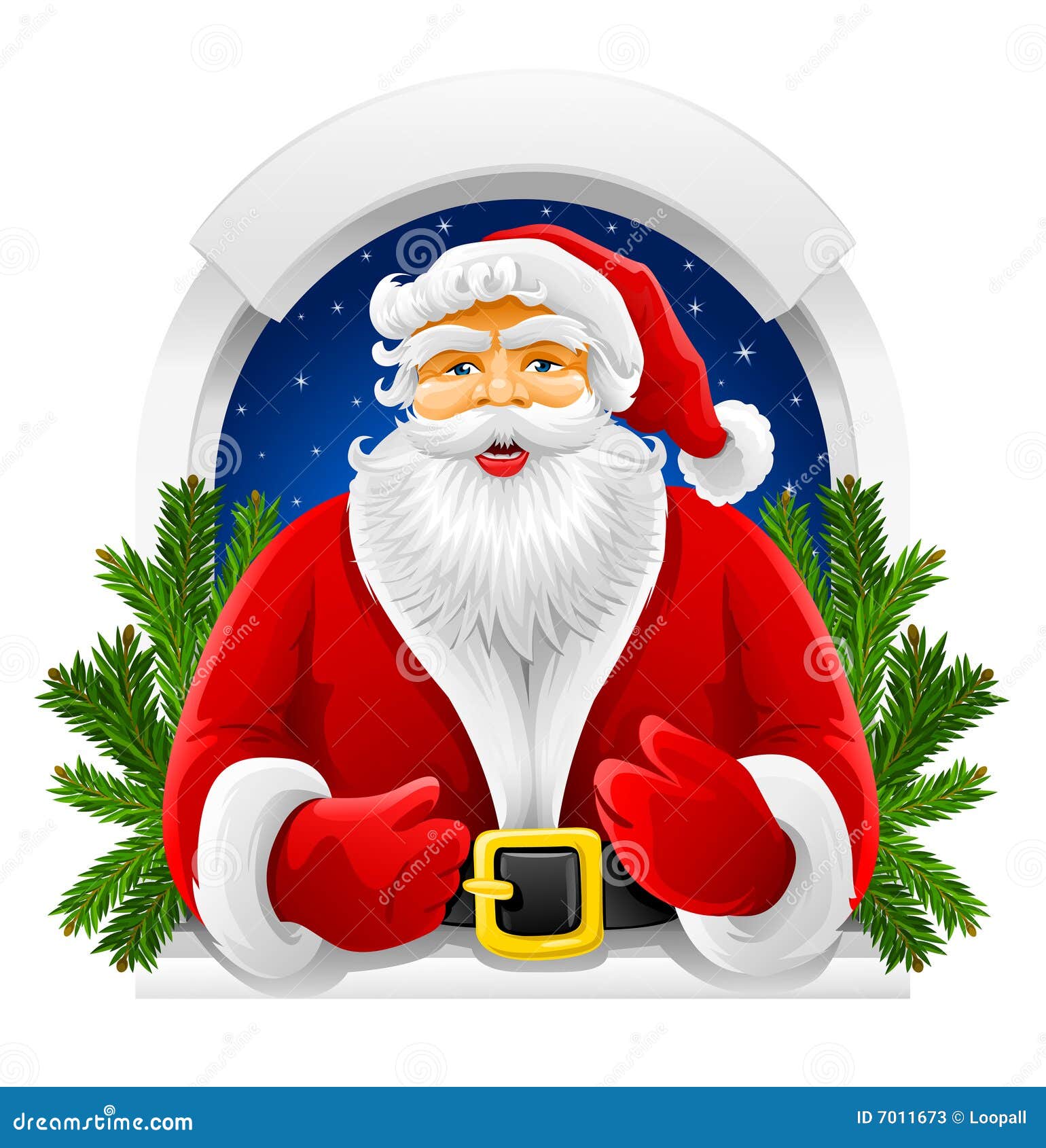 Vector Christmas Santa Claus in Window Stock Illustration ...