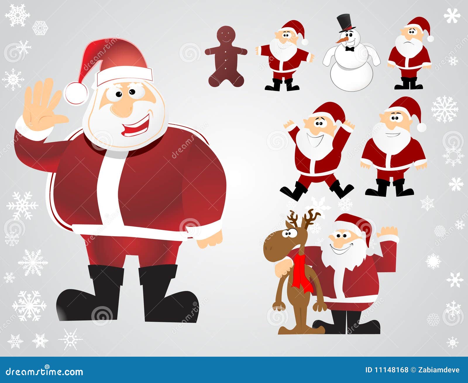 Vector christmas santa set stock vector. Illustration of claus - 11148168