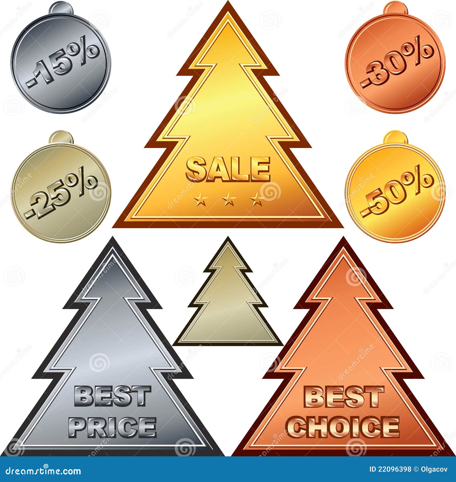 Vector Christmas Set of Price Tags and Sale Stock Vector - Illustration ...