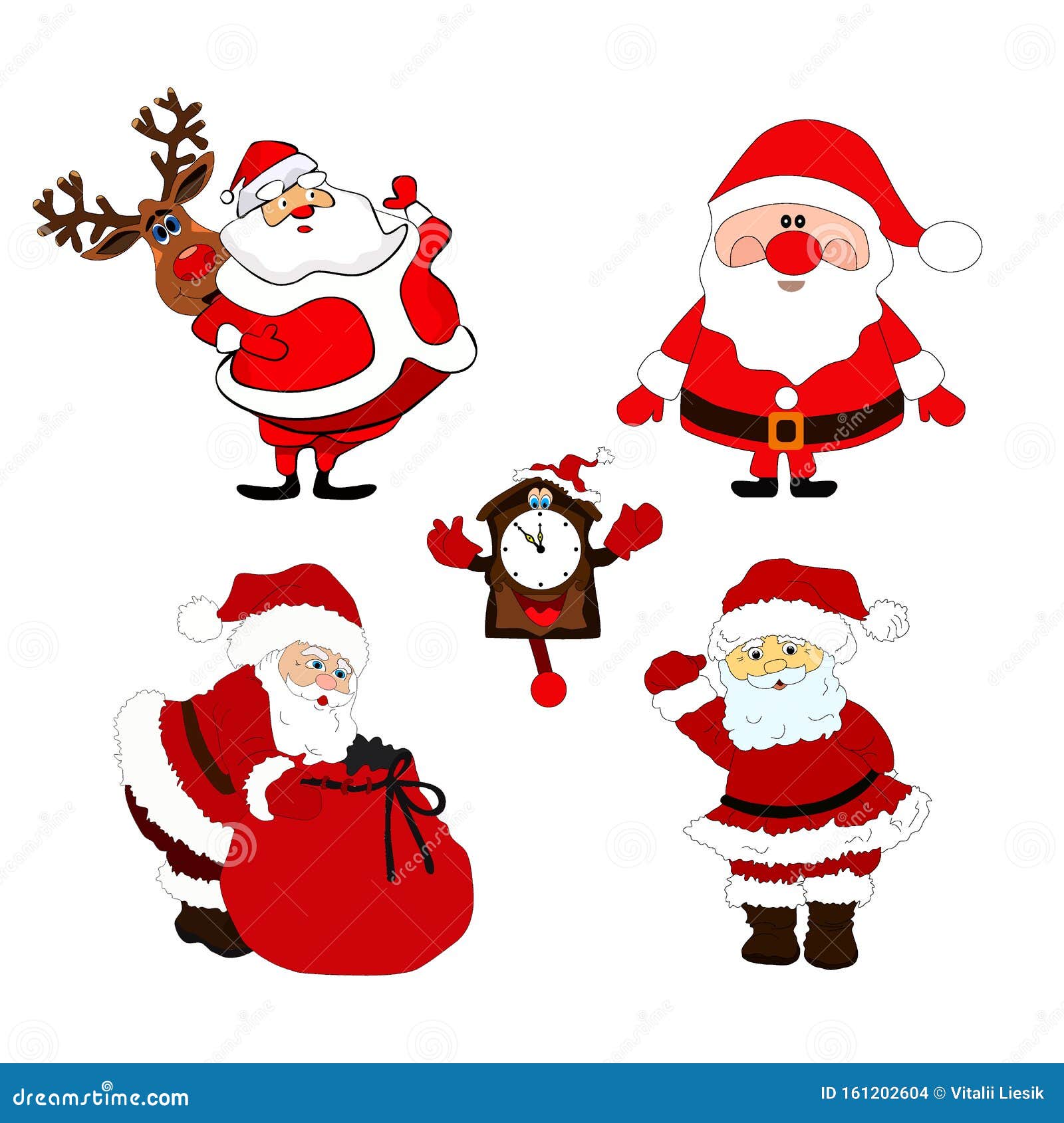 Vector Christmas Set .Santa Claus and Christmas Items. Design. Stock ...