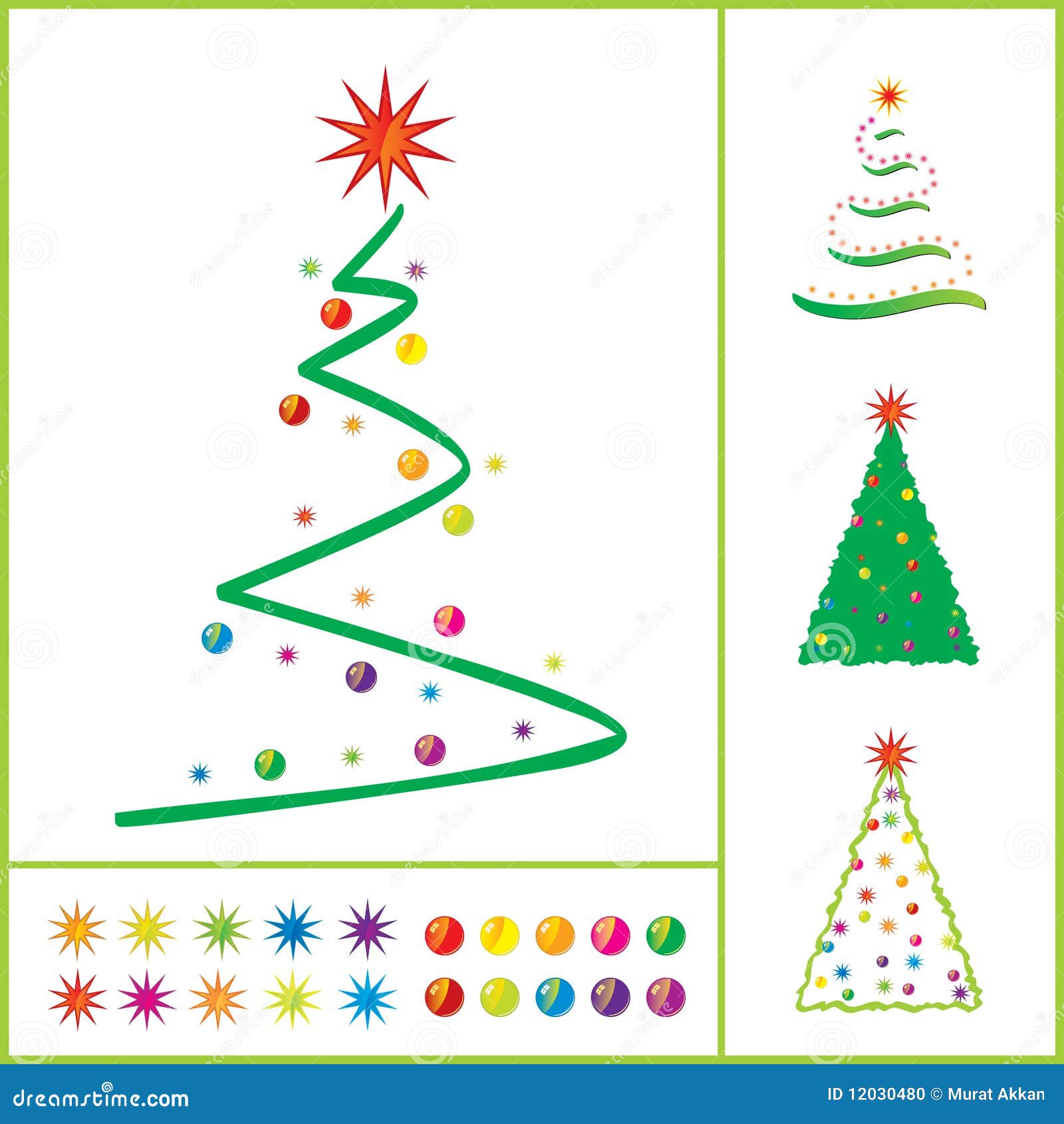 Vector Christmas tree stock vector. Illustration of artwork - 12030480