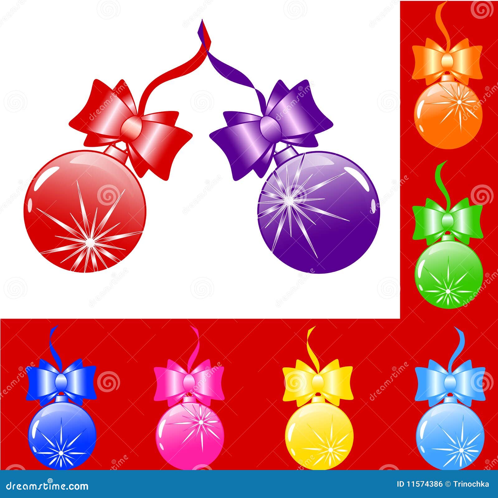 Vector Christmas Tree Decoration Stock Vector - Illustration of holiday ...