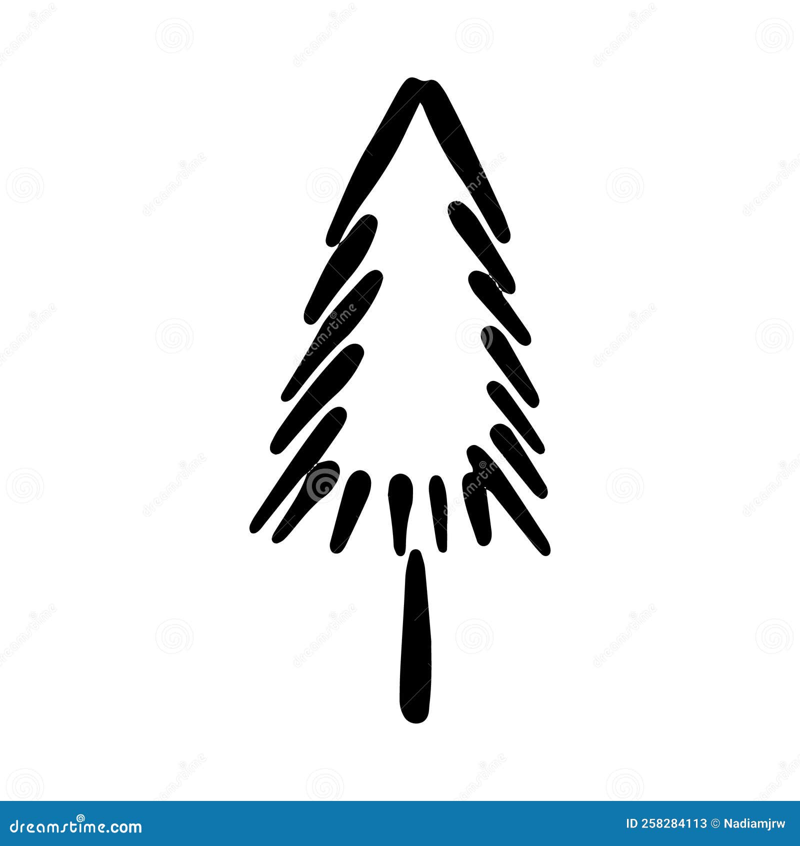 Vector Christmas Tree Outline Icon. Stock Vector - Illustration of ...