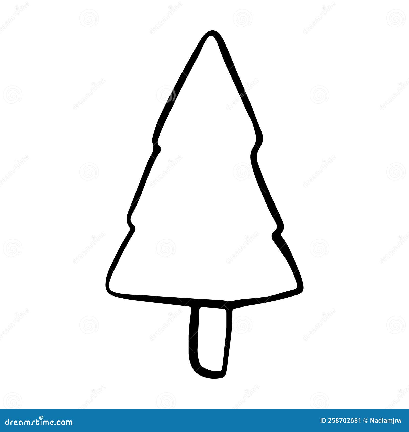 Vector Christmas Tree Outline Icon. Stock Vector - Illustration of ...