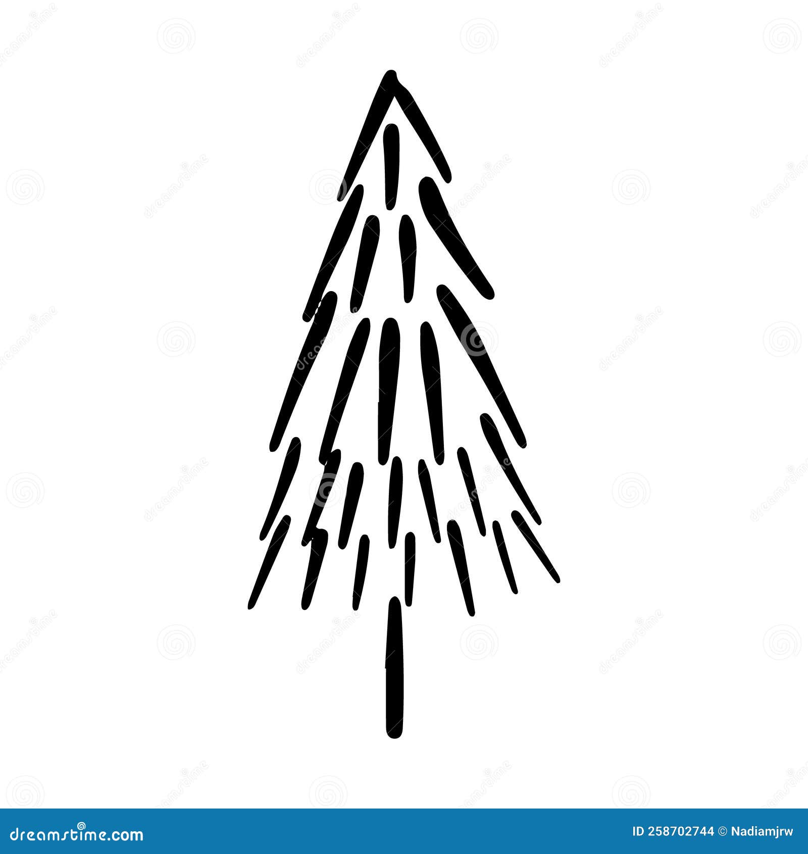 Vector Christmas Tree Outline Icon Stock Vector Illustration Of