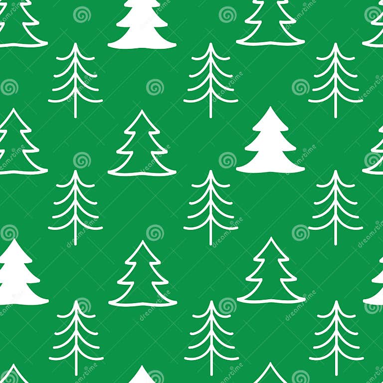 Vector Christmas Trees Seamless Pattern Background. Perfect for Fabric, Scrapbooking, Wallpaper ...