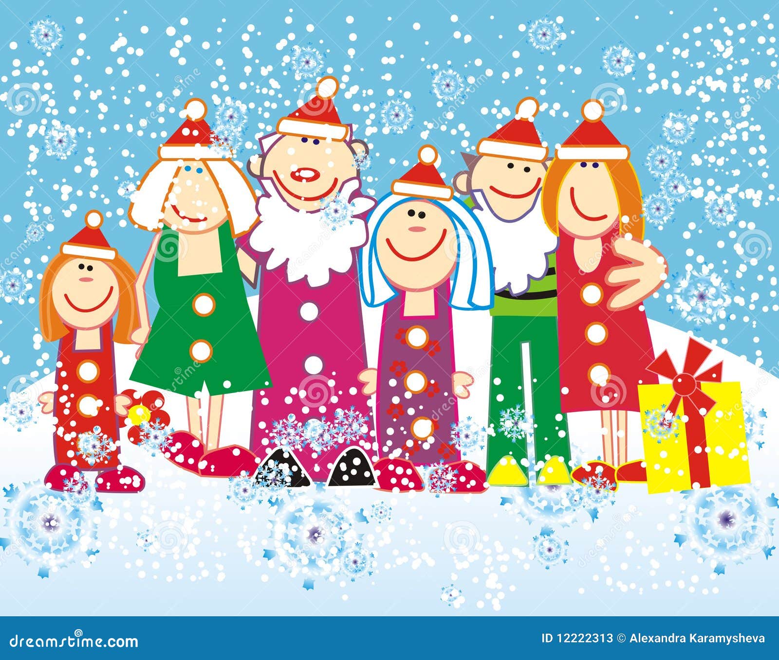 Vector christmass people stock vector. Illustration of birthday - 12222313