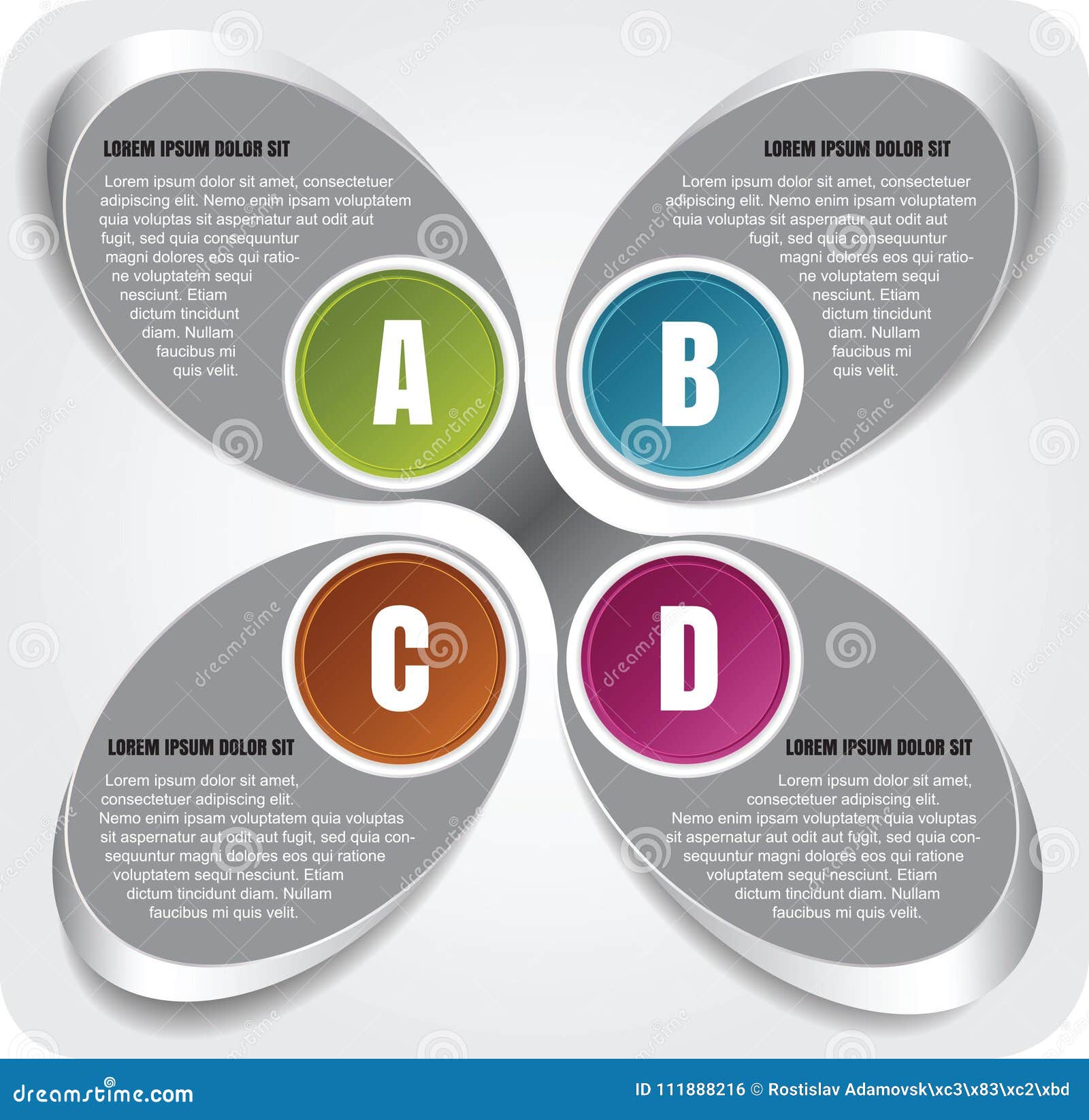 Vector Chrome Background Of The Infographic ABCD Steps | CartoonDealer ...