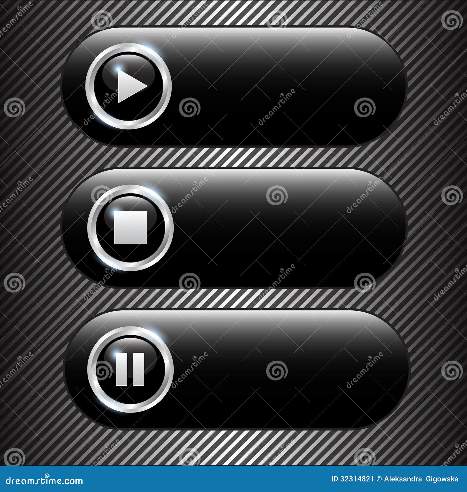 Vector chrome dark buttons stock illustration. Illustration of icon ...