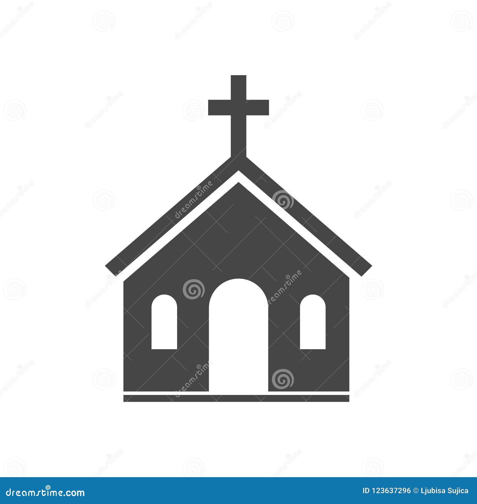 Vector church icon stock vector. Illustration of landmark - 123637296