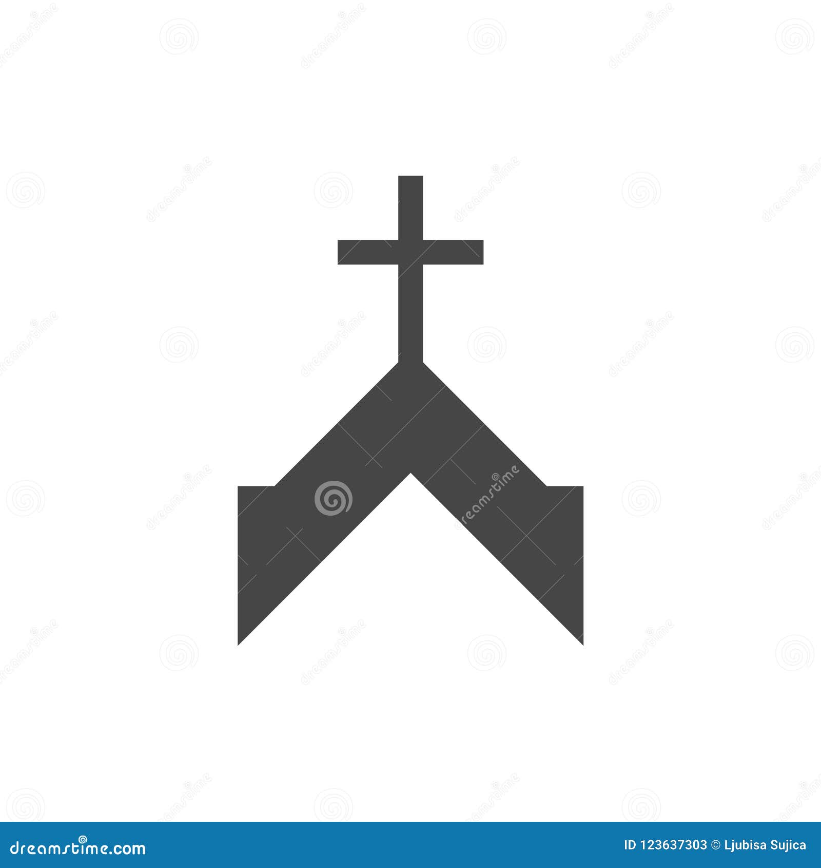 Vector church icon stock vector. Illustration of catholic - 123637303
