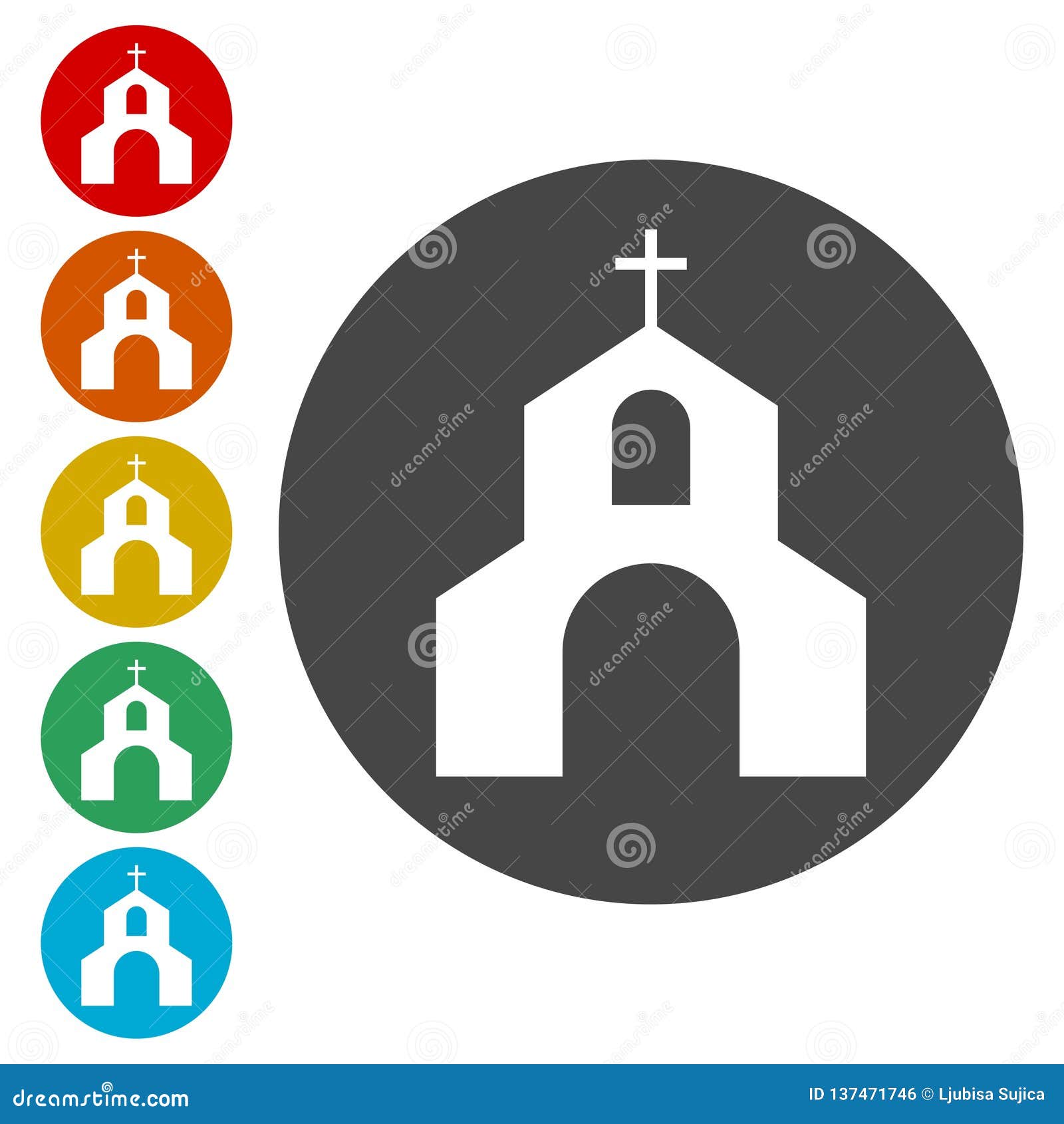 Vector church icon stock vector. Illustration of building - 137471746