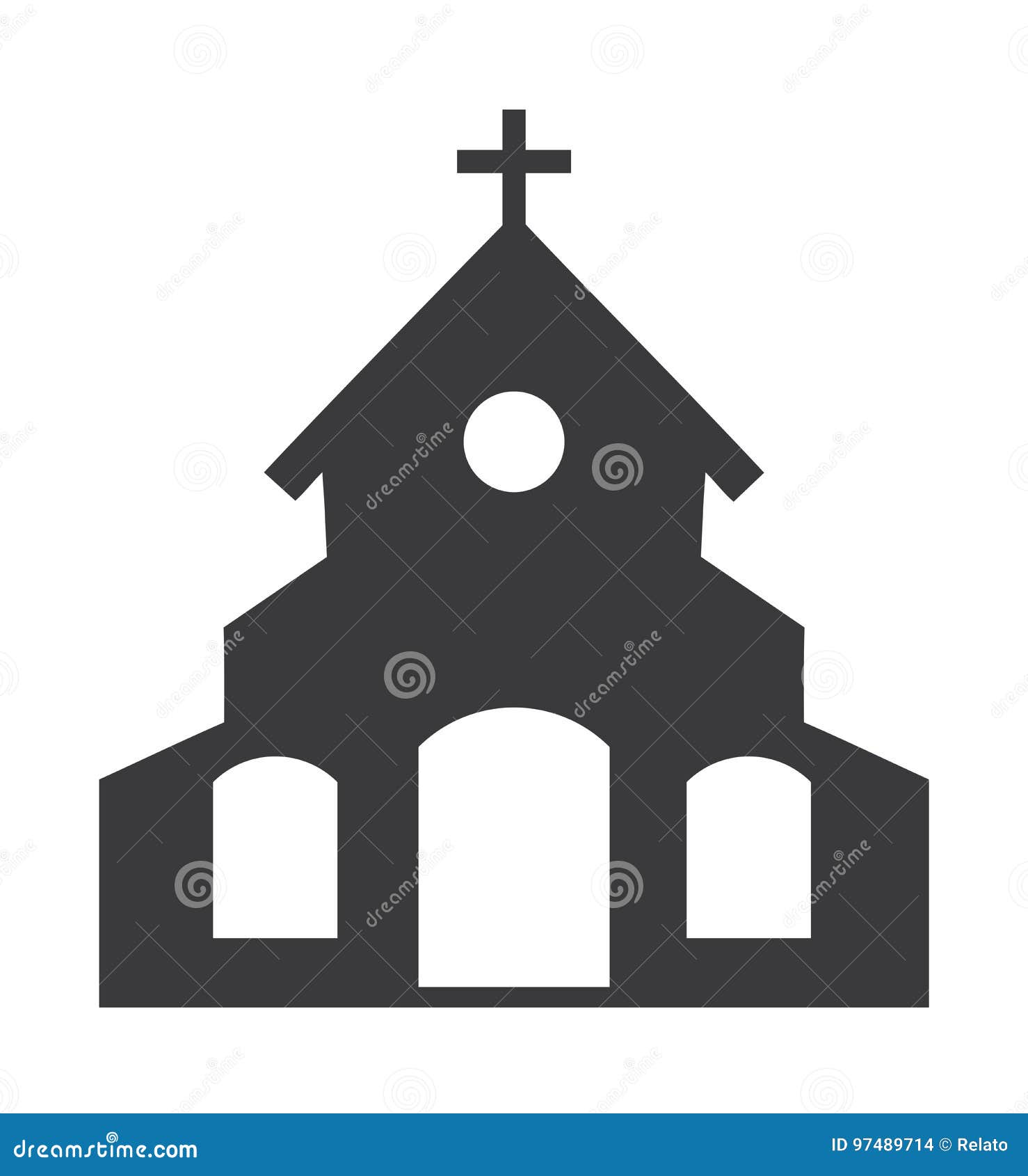 Vector church icon stock vector. Illustration of christ - 97489714