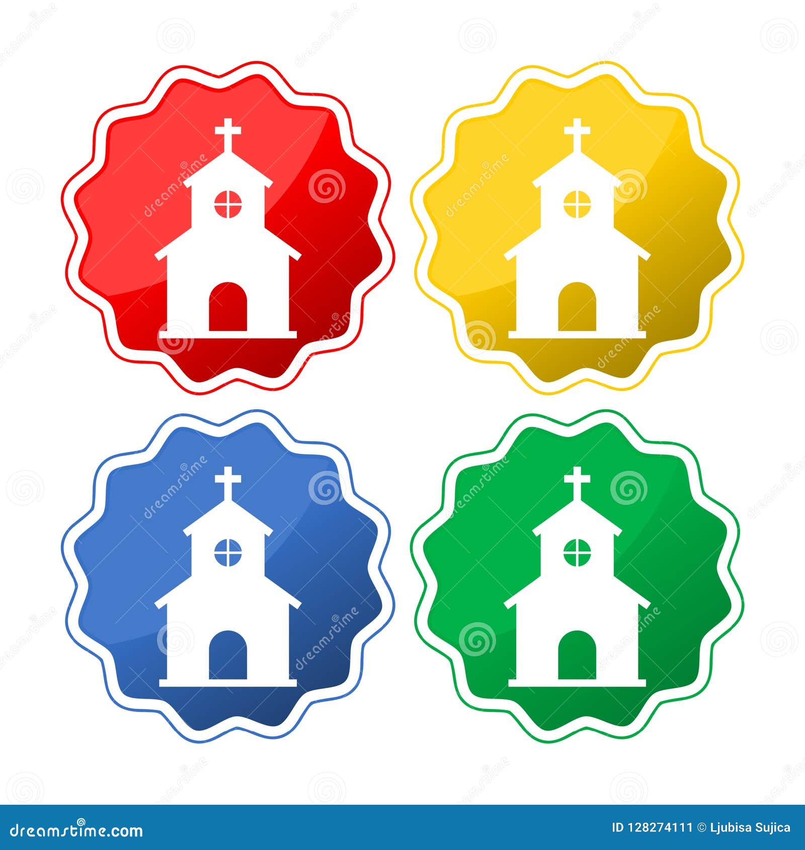 Vector church icon set stock vector. Illustration of love - 128274111