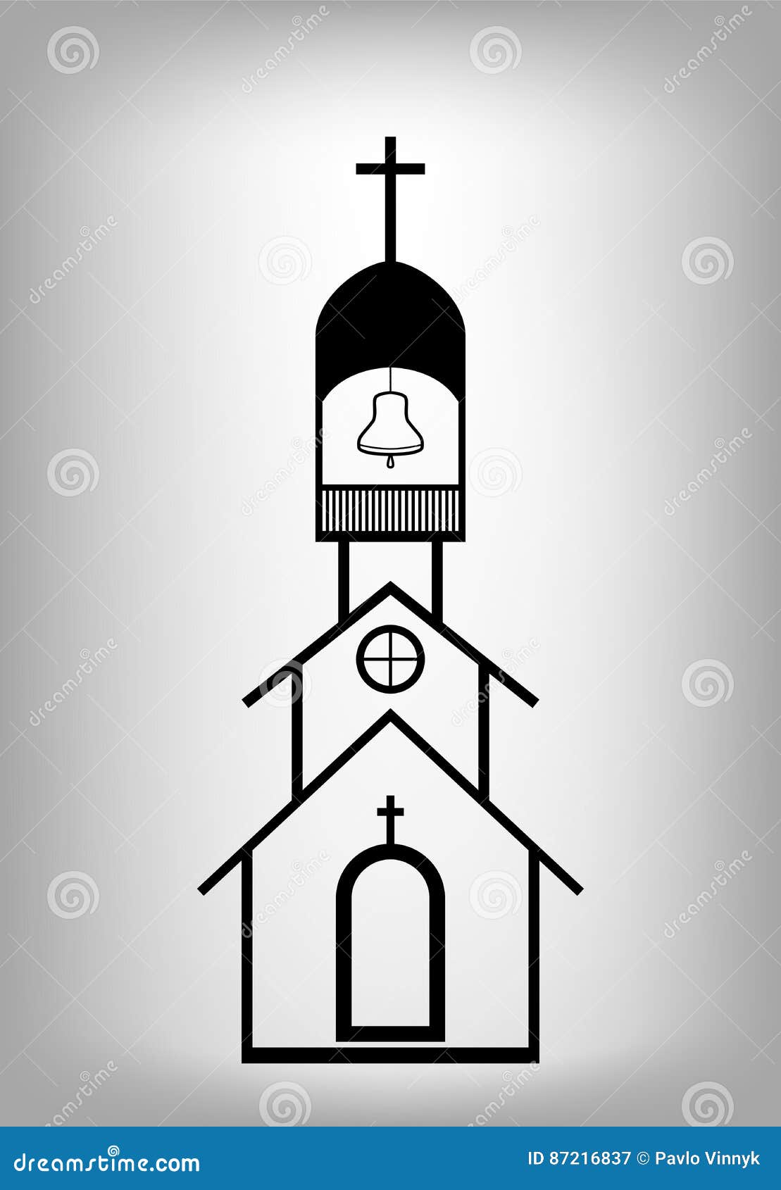 Vector Church Icon with Tower Bell. Illustration Eps 10. Stock ...