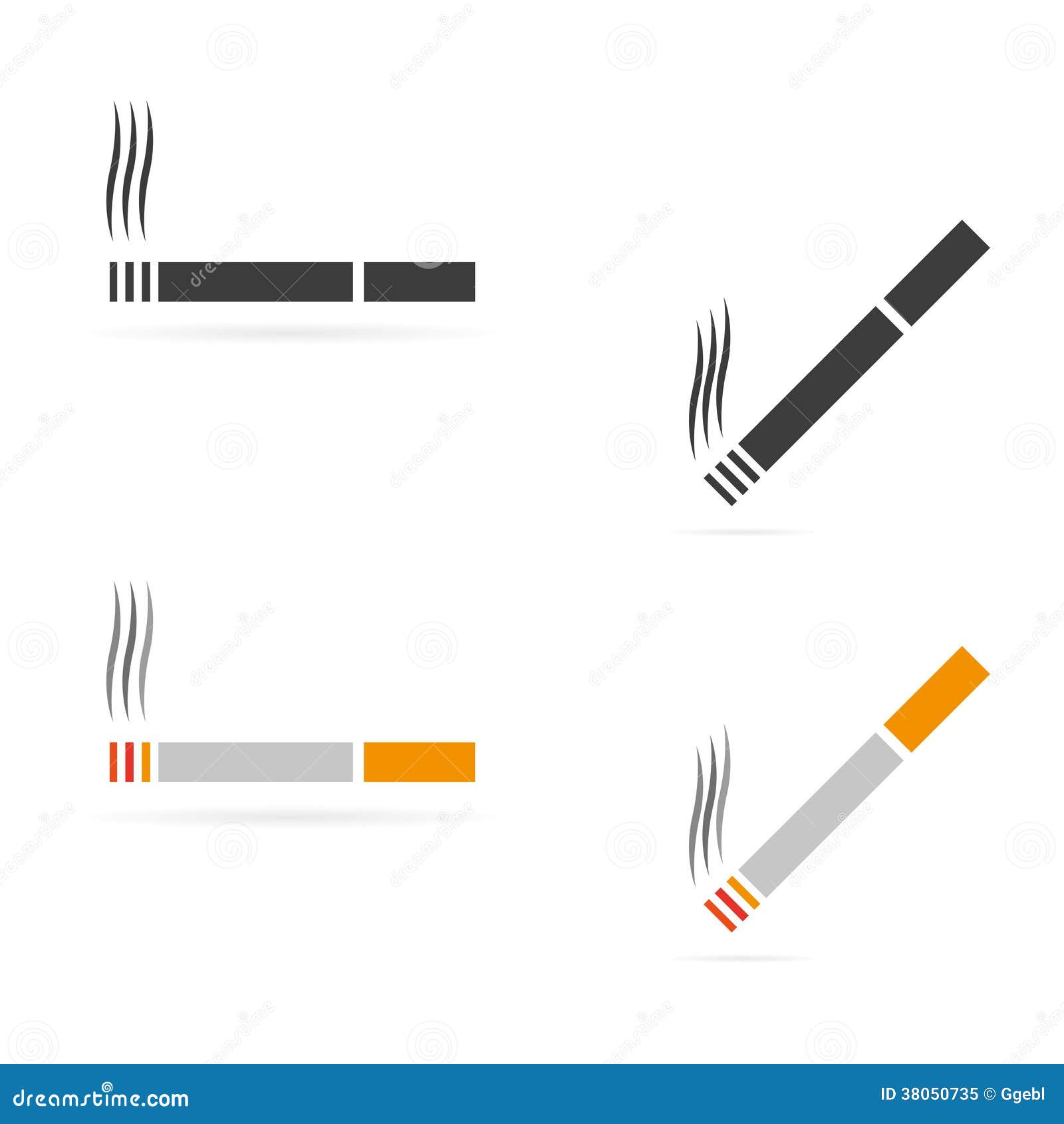 Vector cigarette icons stock illustration. Illustration of diagonal ...