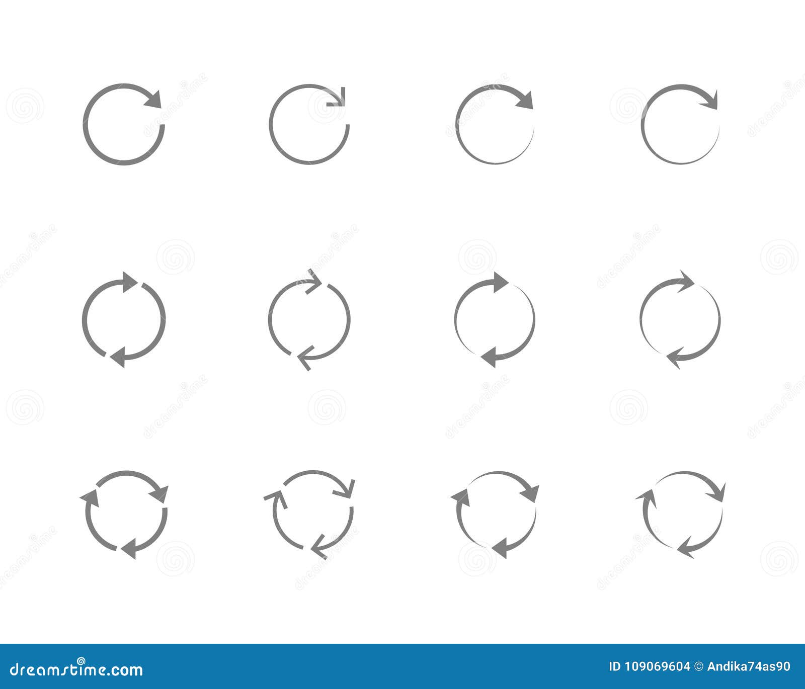 Circle Arrow Icons Set Grey on White Stock Vector - Illustration of ... Circle Arrow Icons Set Grey on White Stock Vector - Illustration of ...