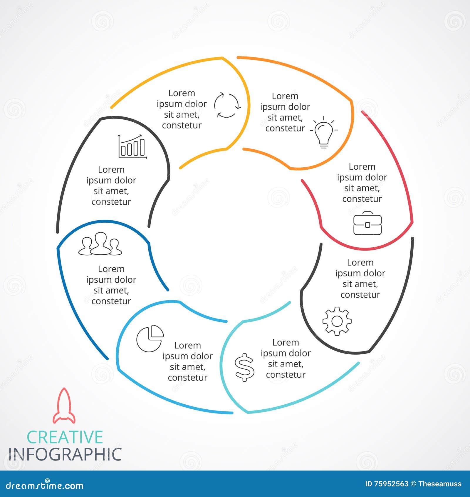 Vector Circle Arrows Infographic, Cycle Diagram, Linear Graph ...