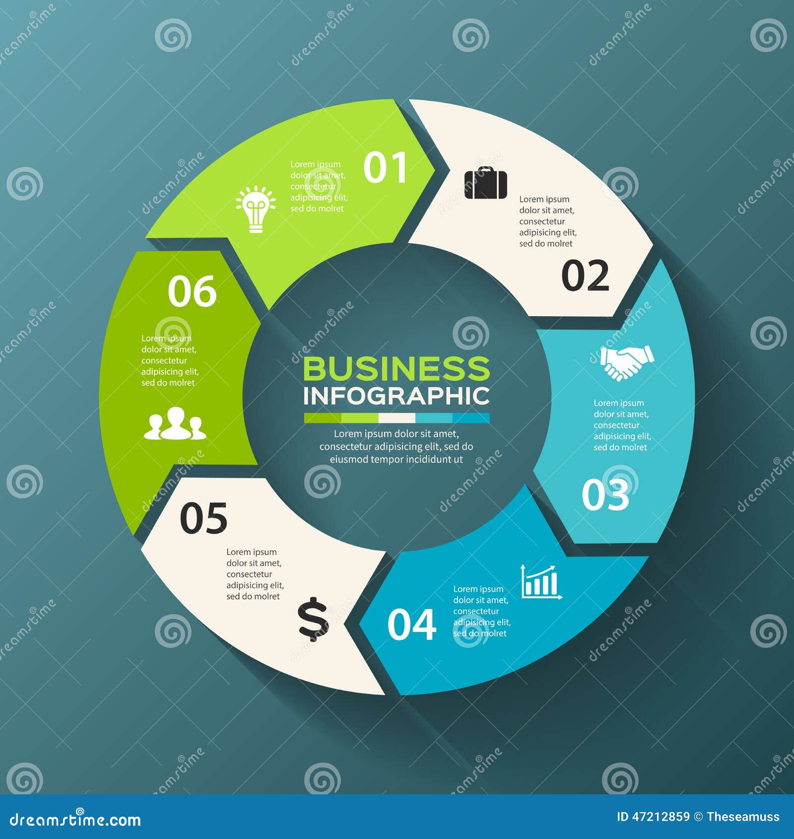 Vector Circle 6 Arrows for Infographic, Diagram. Stock Vector ...