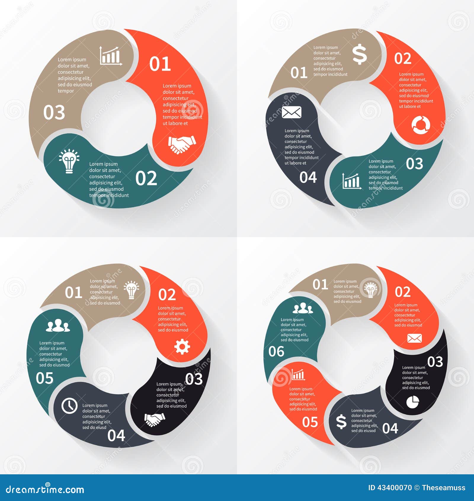 Vector Circle Arrows for Infographic Stock Illustration - Illustration ...