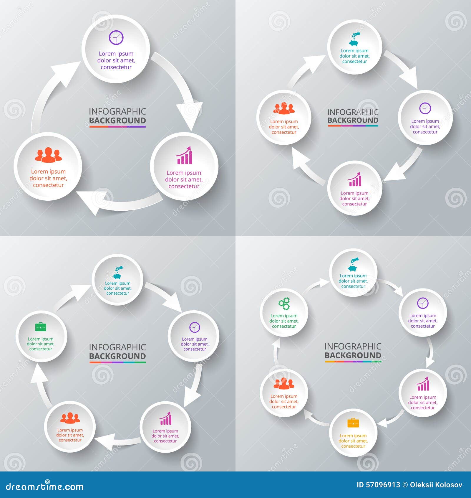 Vector Circle Arrows for Infographic. Stock Vector - Illustration of ...