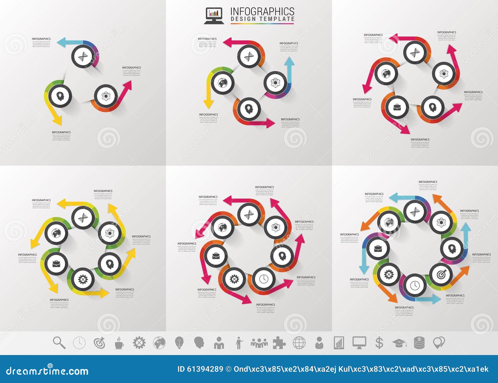 Vector Circle Arrows Infographics Set. Template For Cycle Diagram ...
