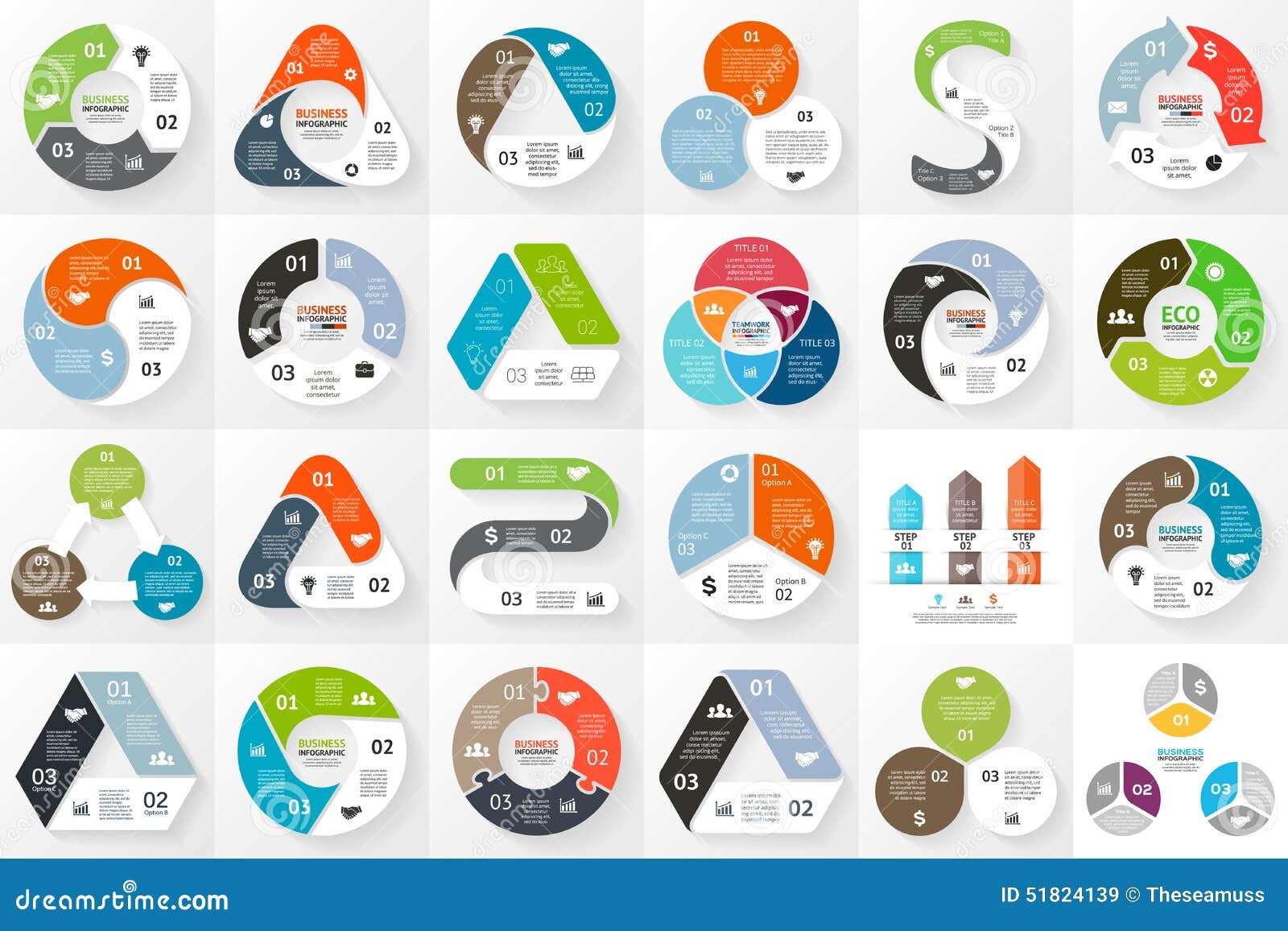 Vector Circle Arrows Infographics Set. Template Stock Vector ...