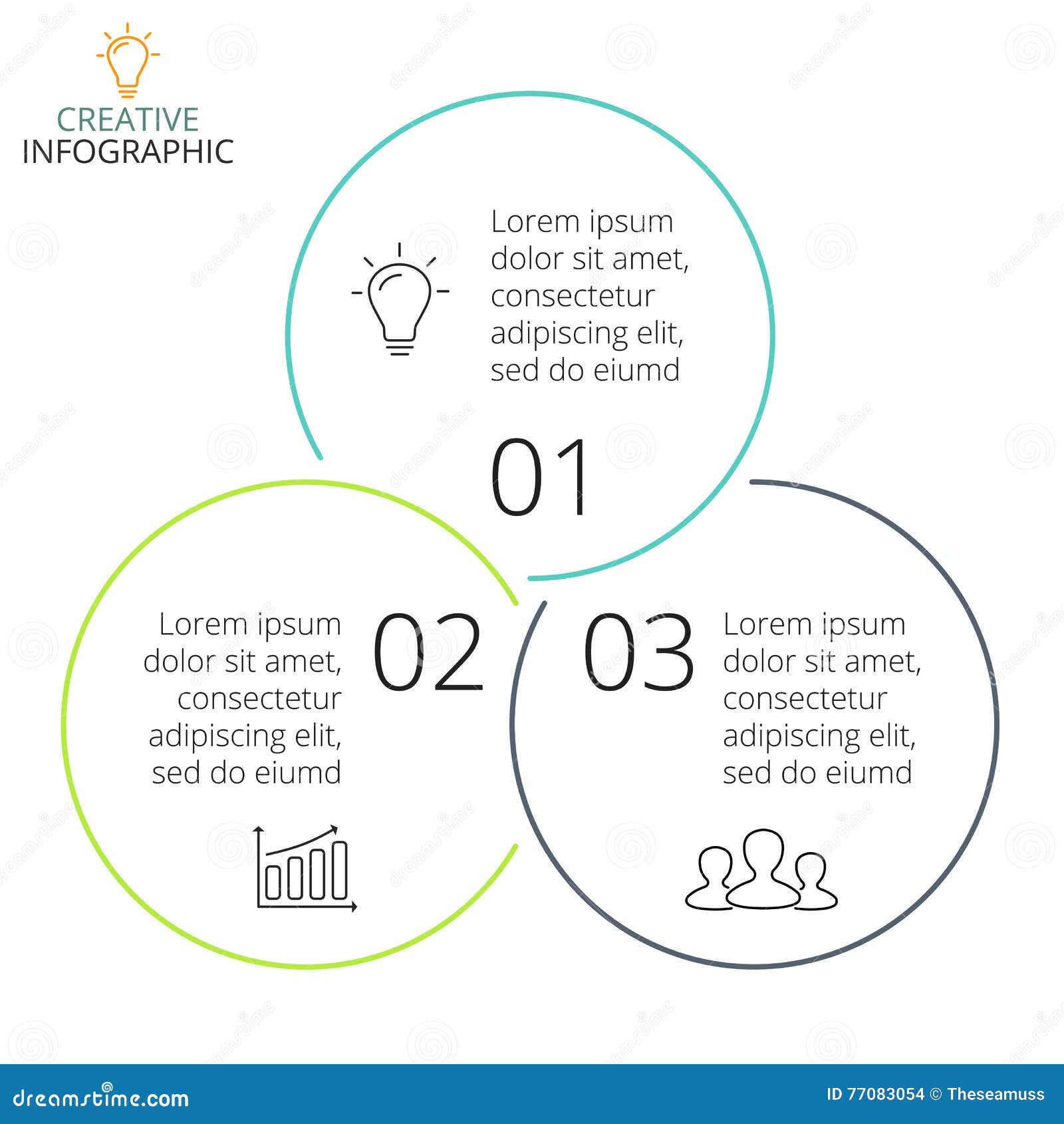 Vector Circle Arrows Linear Infographic, Cycle Diagram, Minimal Graph ...