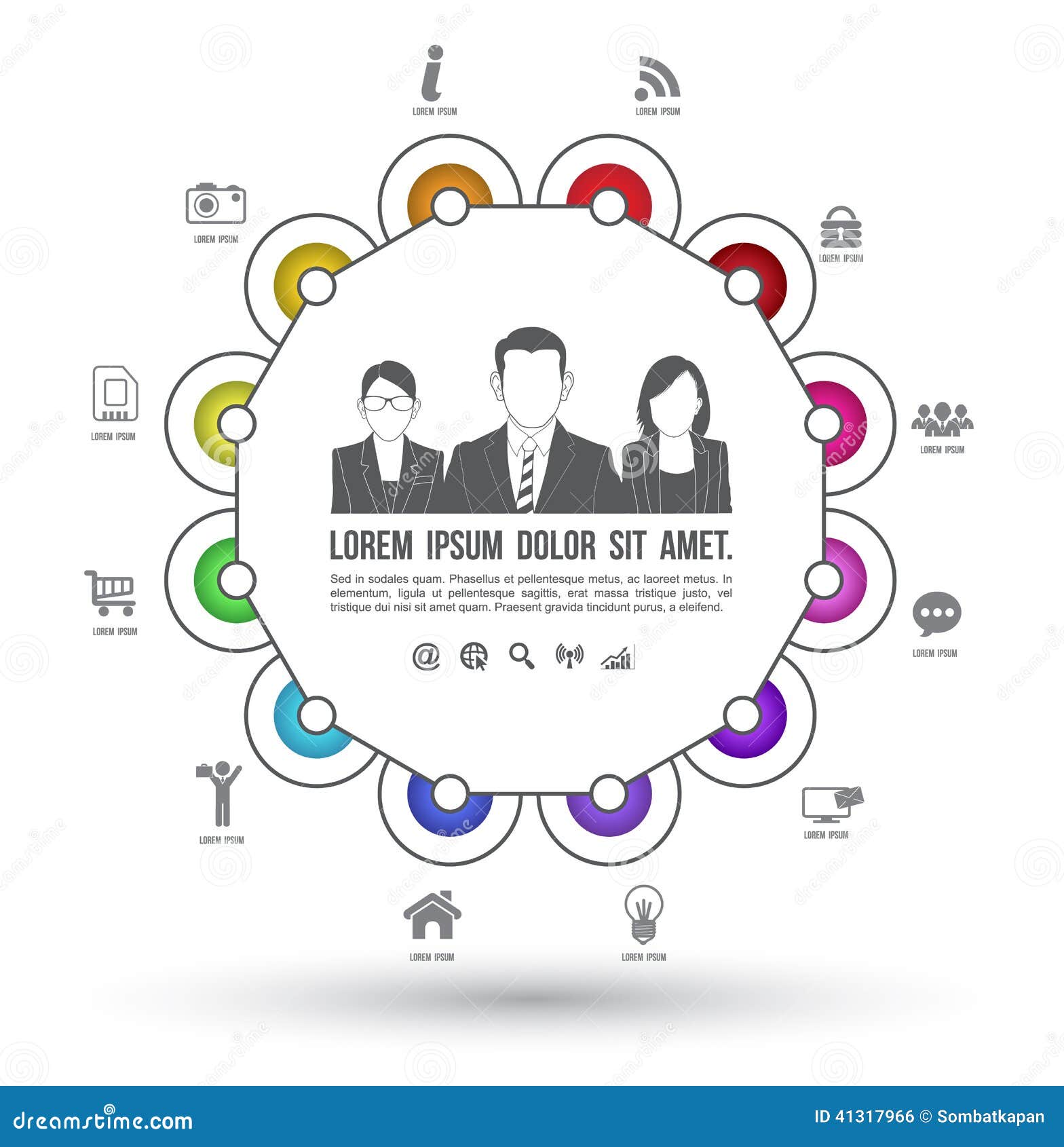 Vector Circle Business Concepts with Icons Stock Vector - Illustration ...
