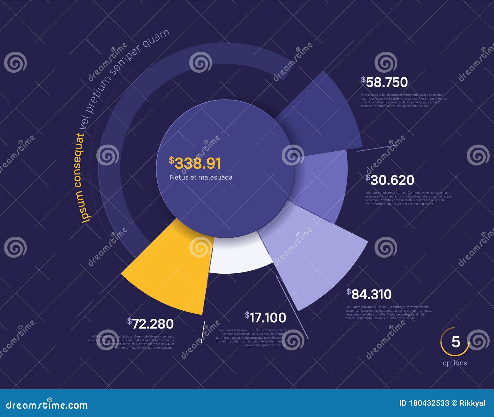 Vector Circle Chart Design, Modern Template for Creating Infographics ...