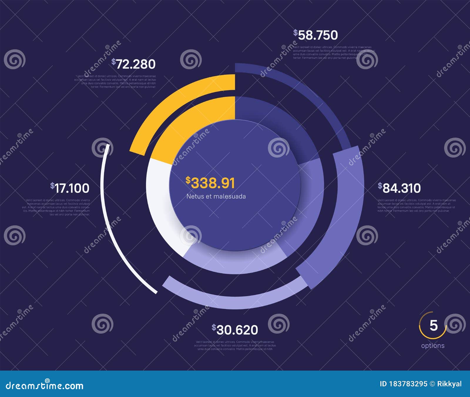 Vector Circle Chart Design, Modern Template for Creating Infographics ...