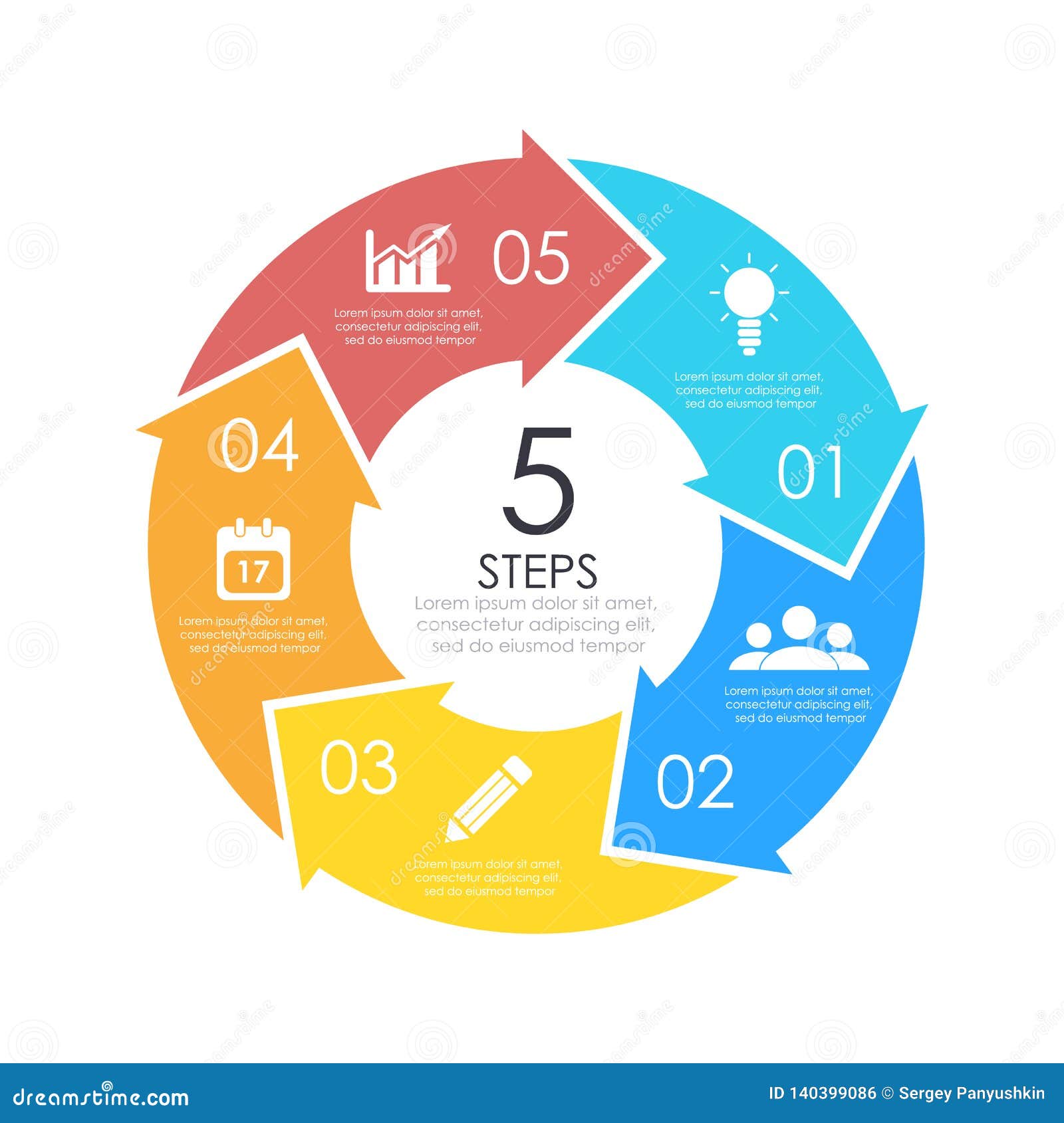 Vector Circle Chart Infographic Template with Arrow for Cycle Diagram ...