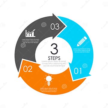 Vector Circle Chart Infographic Template with Arrow for Cycle Diagram ...
