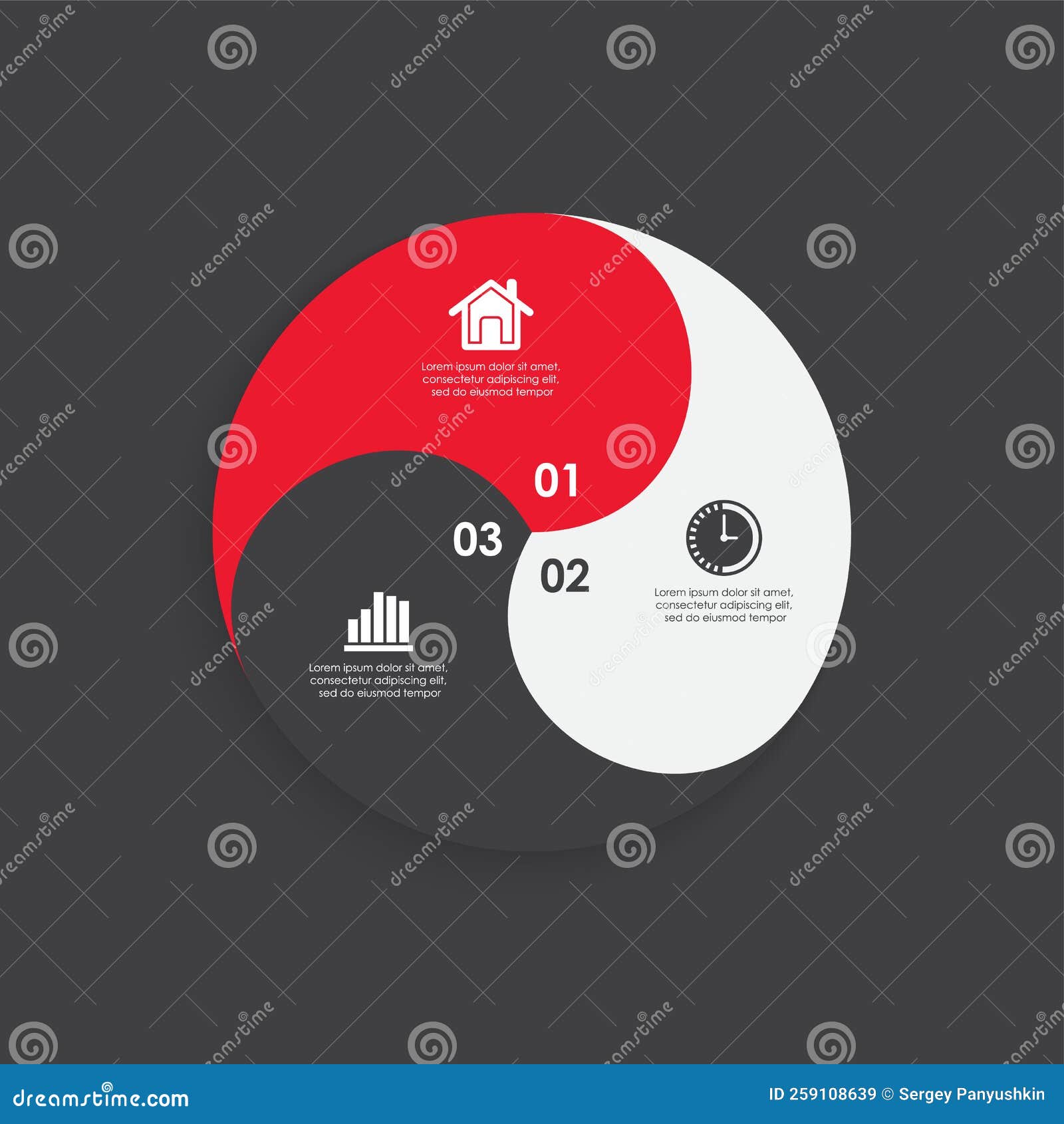 Vector Circle Chart Infographic Template With For Cycle Diagram Graph