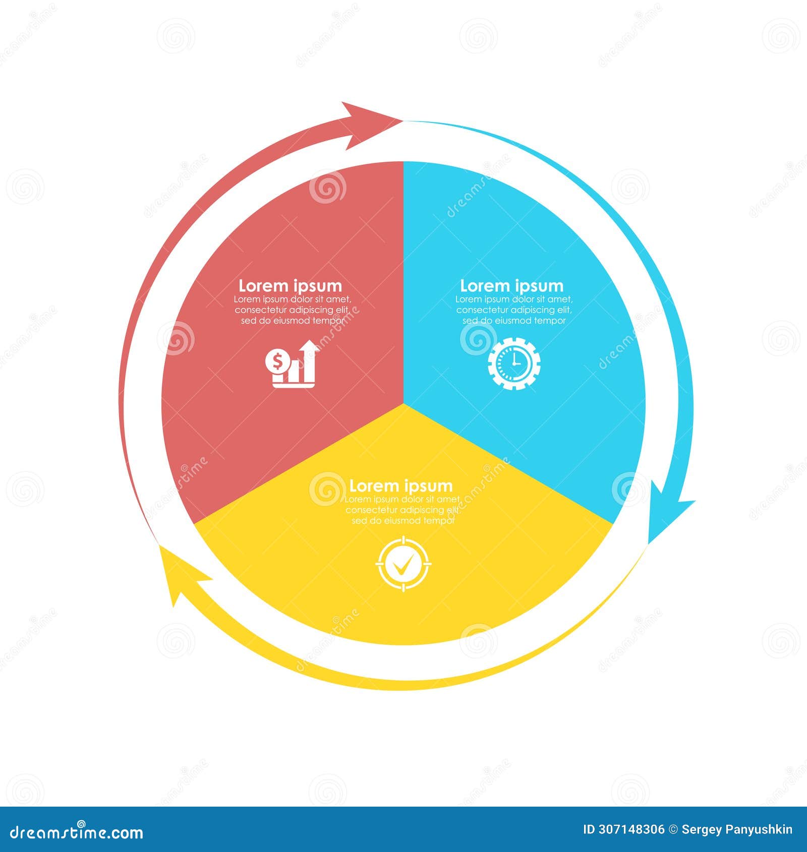 Vector Circle Chart Infographic Template for Cycle Diagram, Graph, Web ...