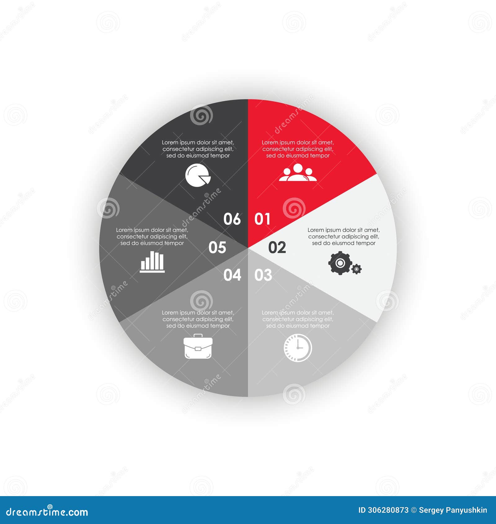 Vector Circle Chart Infographic Template for Cycle Diagram, Graph, Web ...